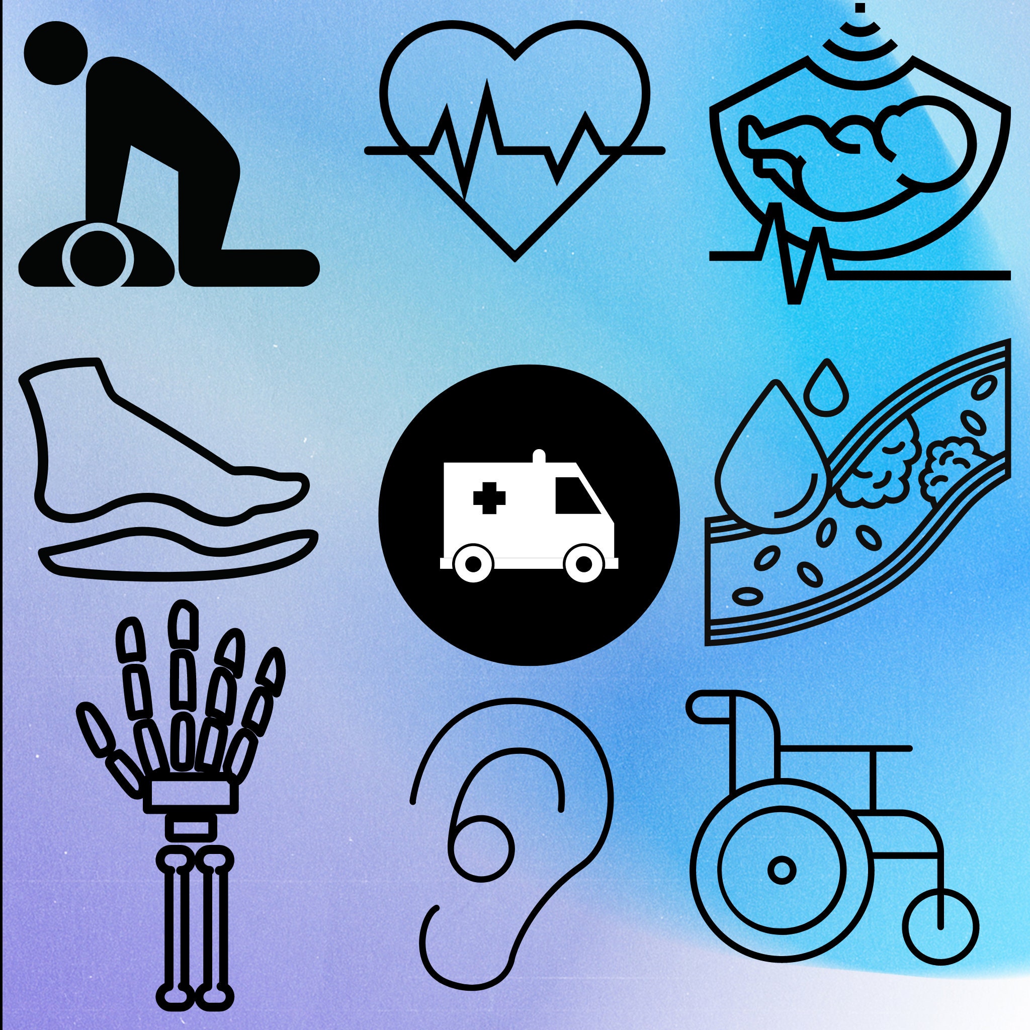 Medical Icons Clipart Set Medical Illustrations Health Icons ...