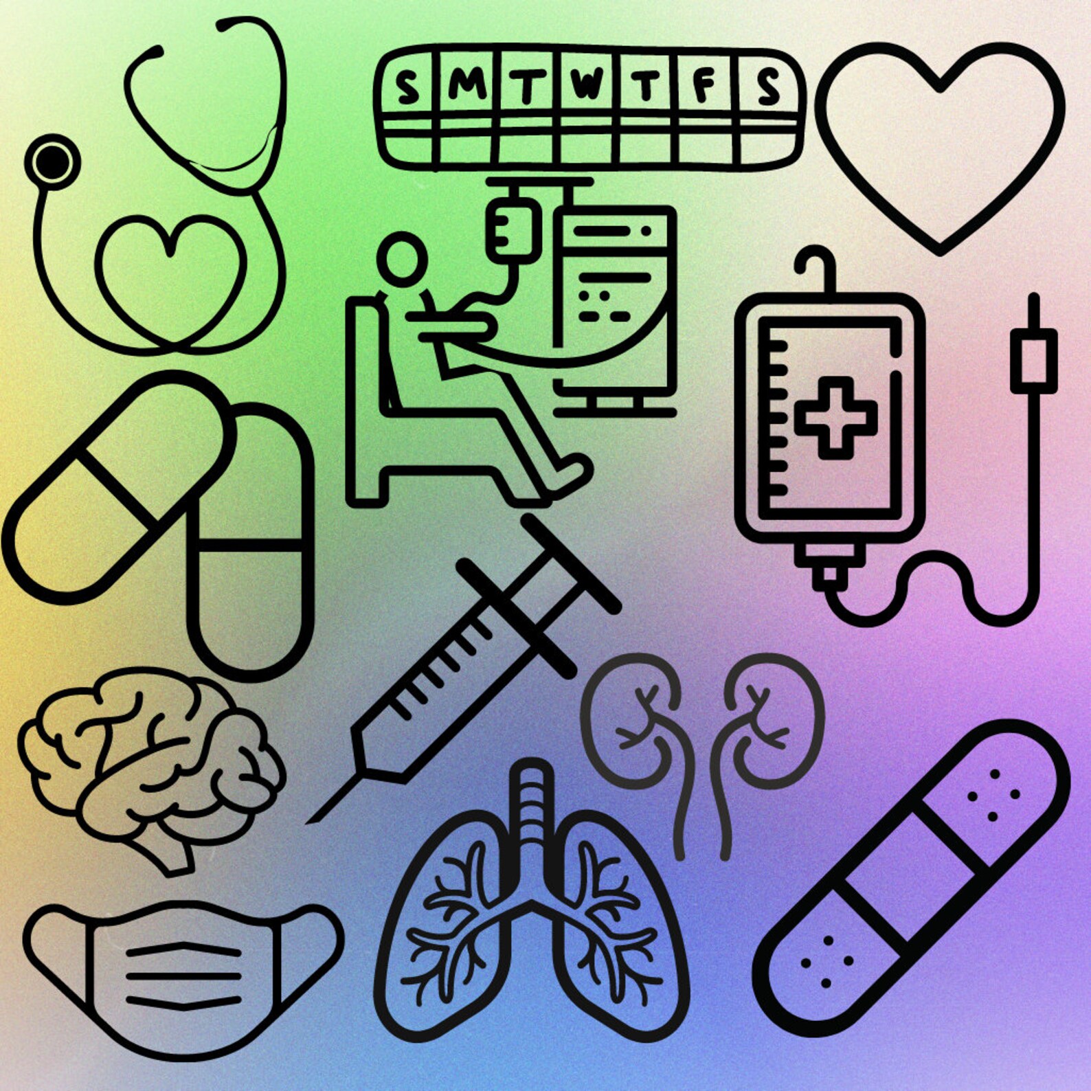 Medical Icons Clipart Set Medical Illustrations Health Icons ...