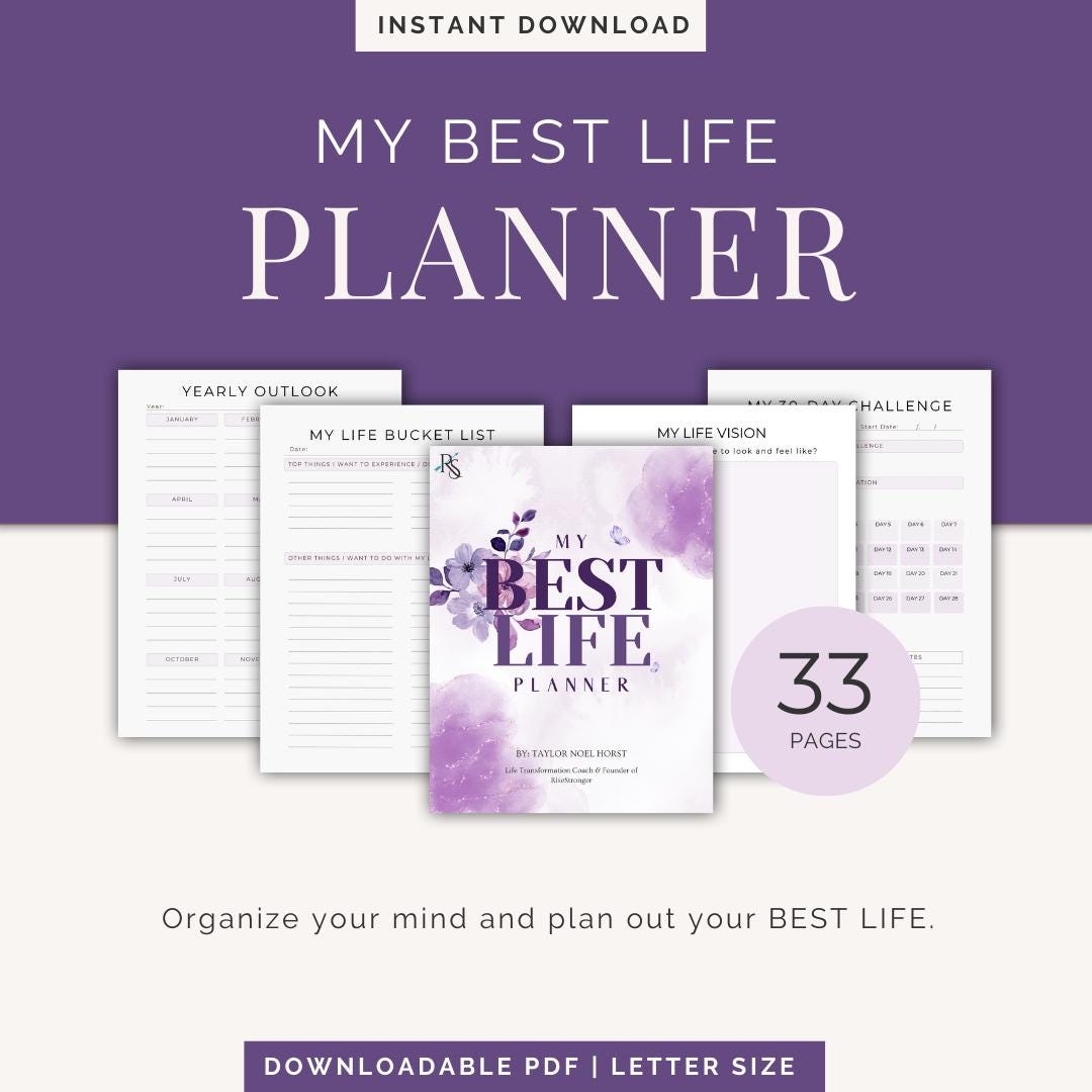 My Best Life Planner | Goal-setting and Life Vision Workbook | Personal ...
