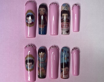 Cry Baby Nails Cry Baby Coffin Nails Nails Cute Nails Press on Nails ...