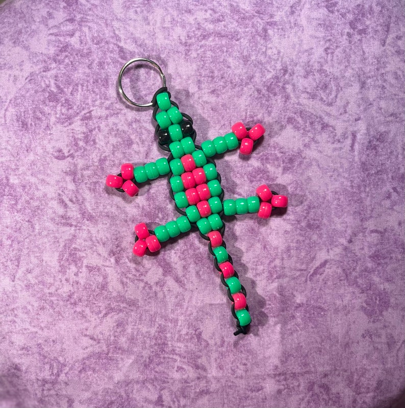 Lizard Pony Bead Keychain - Etsy