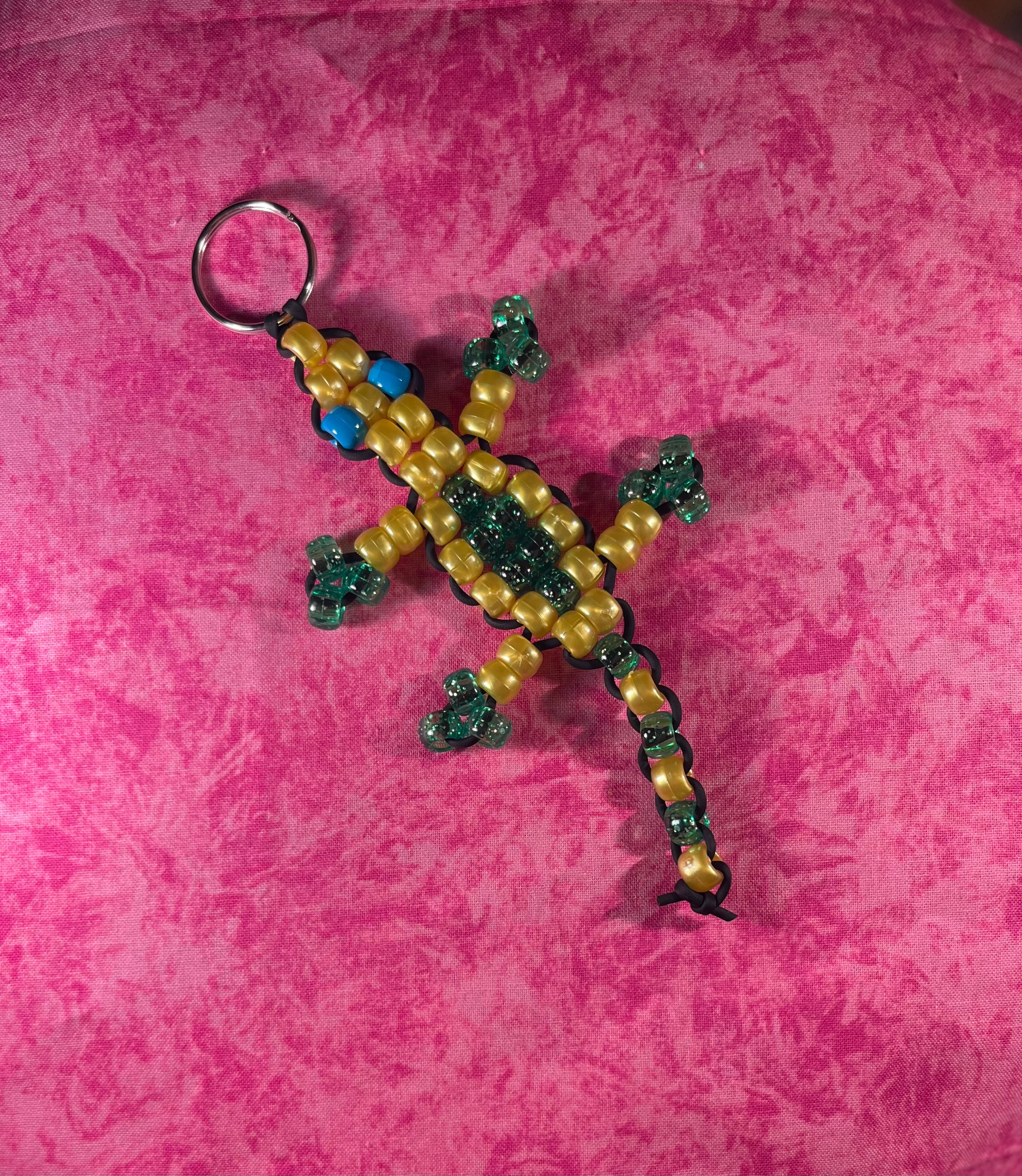 Lizard Pony Bead Keychain - Etsy