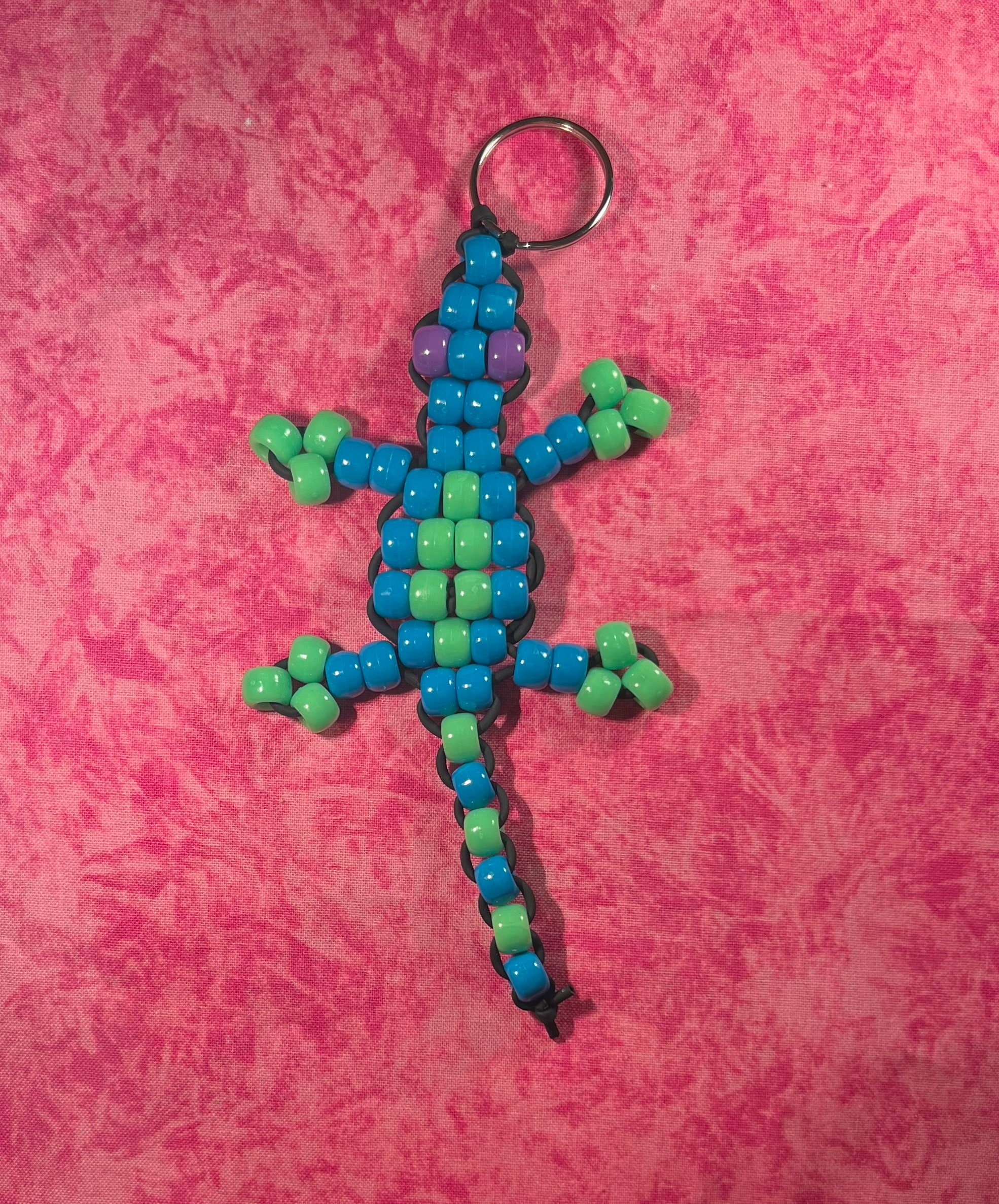Lizard Pony Bead Keychain - Etsy