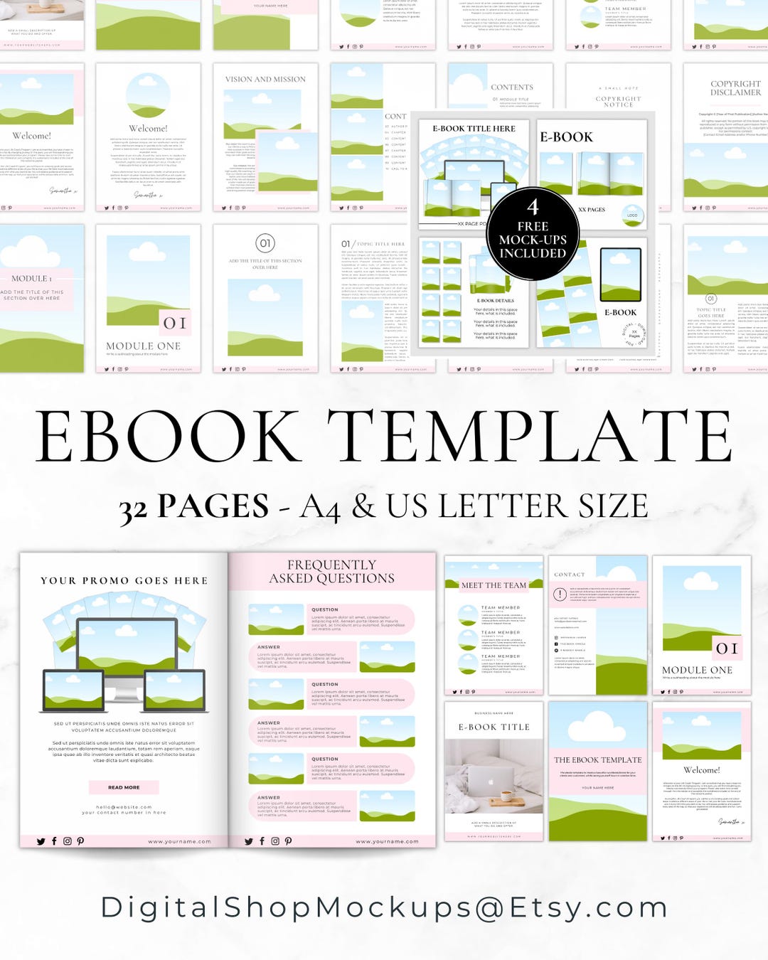 Editable Ebook Template, Small Business Canva Ebook Template, A4 and US ...