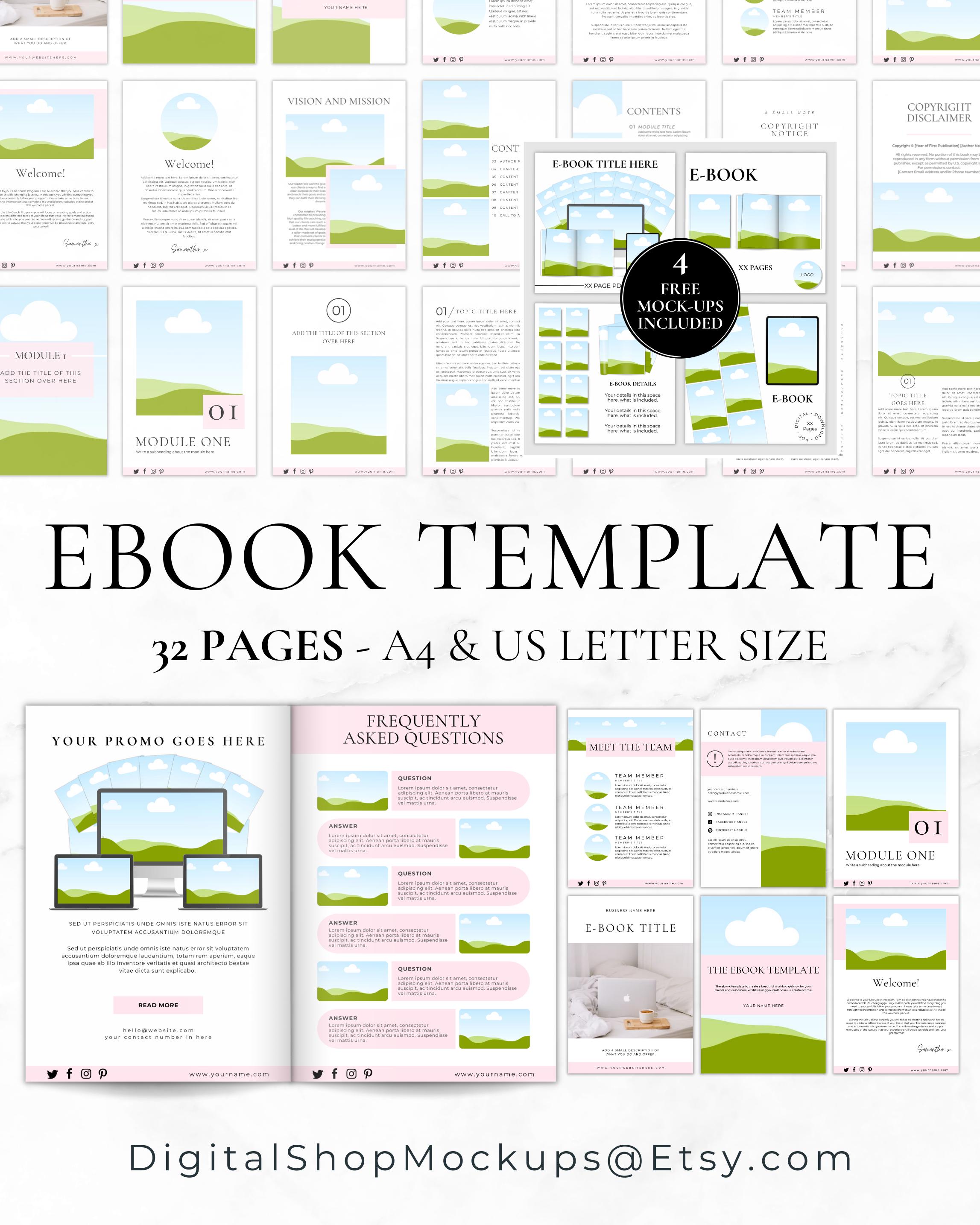 Editable Ebook Template, Small Business Canva Ebook Template, A4 and US ...