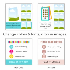 Flashcard Colorful Mockup, 3x5 Inch Printable Card Mock Up, Digital ...