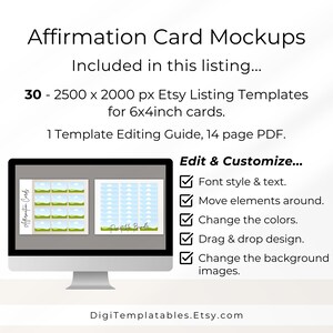 Landscape Affirmation Card Mockup, 6x4 Inch Printable, Digital Listing ...