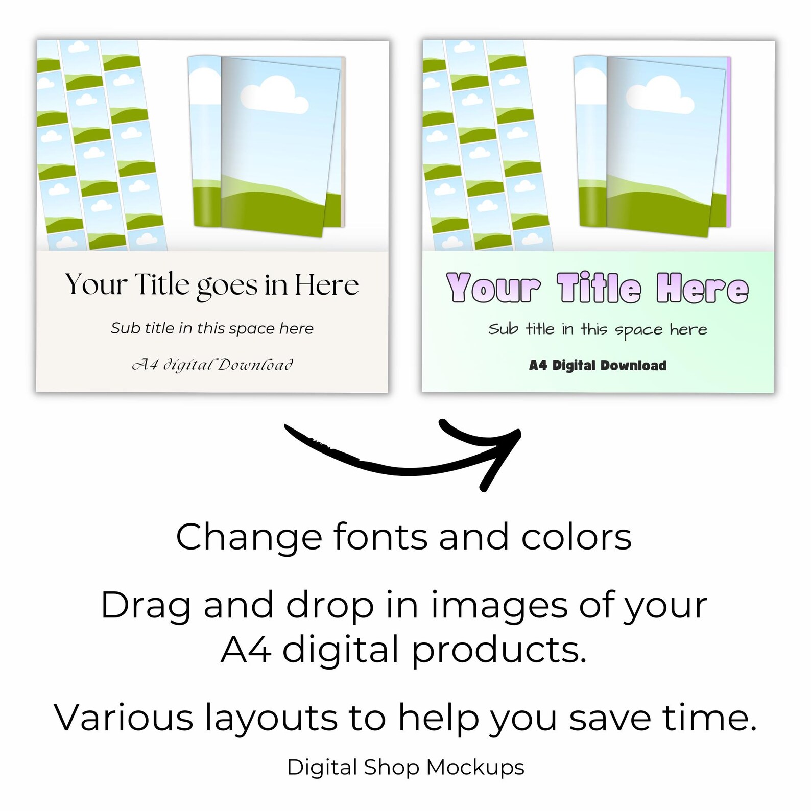A4 Digital Download Mockup Templates, Etsy Listing Images for ...