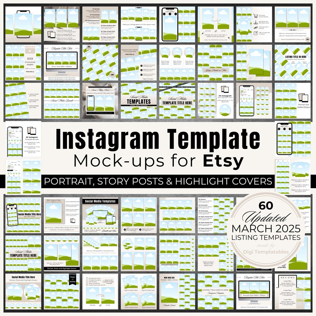 Social Media Mockup Template, Instagram Post Mockup, IG Story, Portrait ...