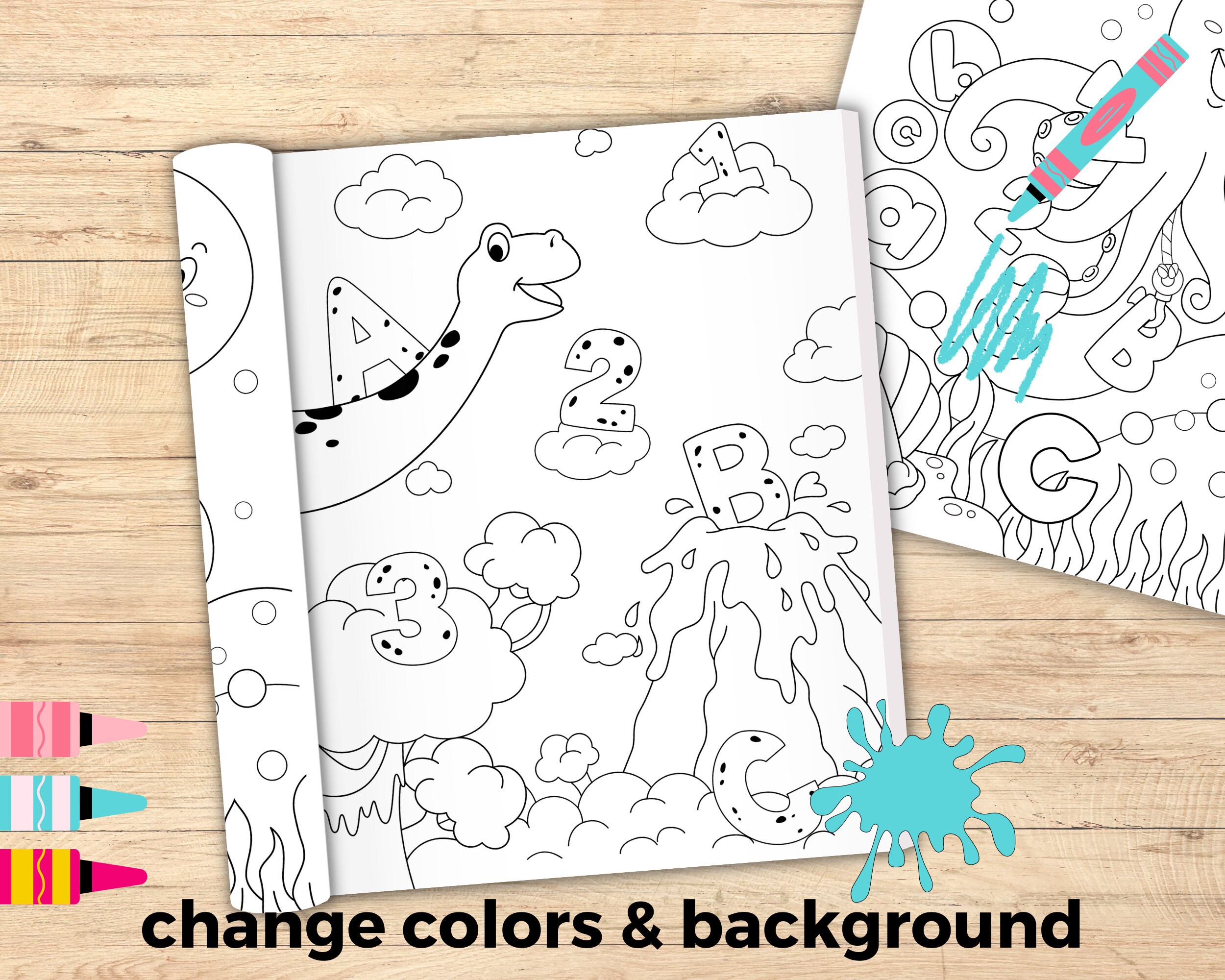 Coloring Book Display Canva Coloring Book Mock Up - Etsy UK