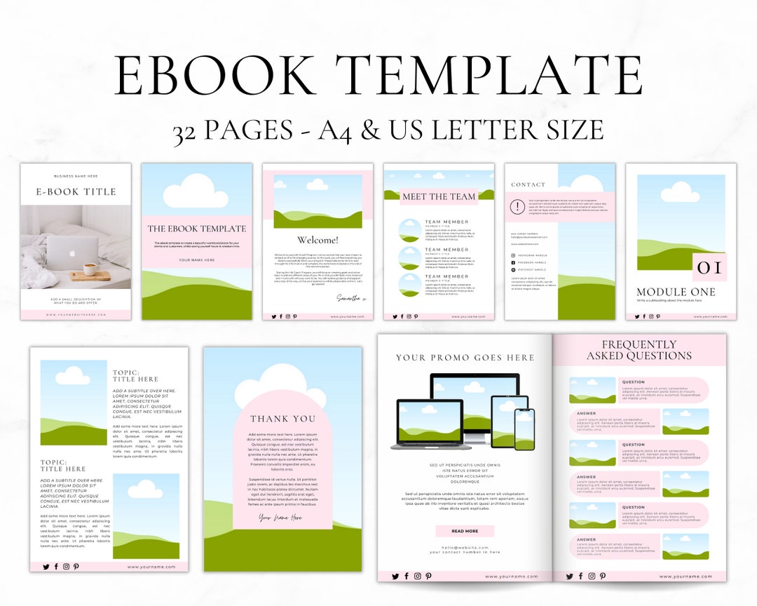 Editable Ebook Template, Small Business Canva Ebook Template, A4 and US ...