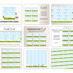 Landscape Affirmation Card Mockup, 6x4 Inch Printable, Digital Listing ...