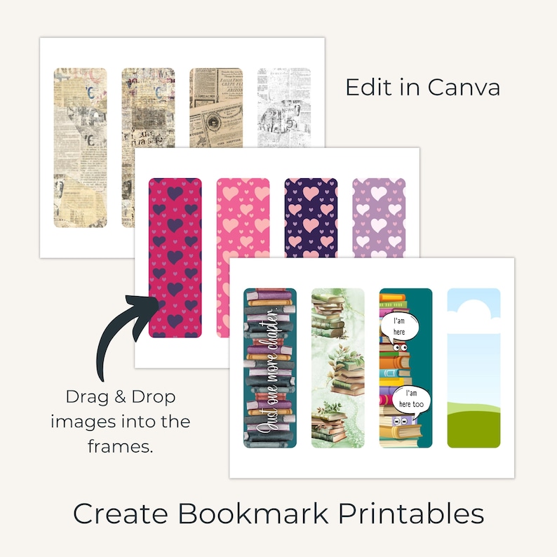 Printable Bookmark Template, Sell Printables on Etsy, DIY Bookmark ...