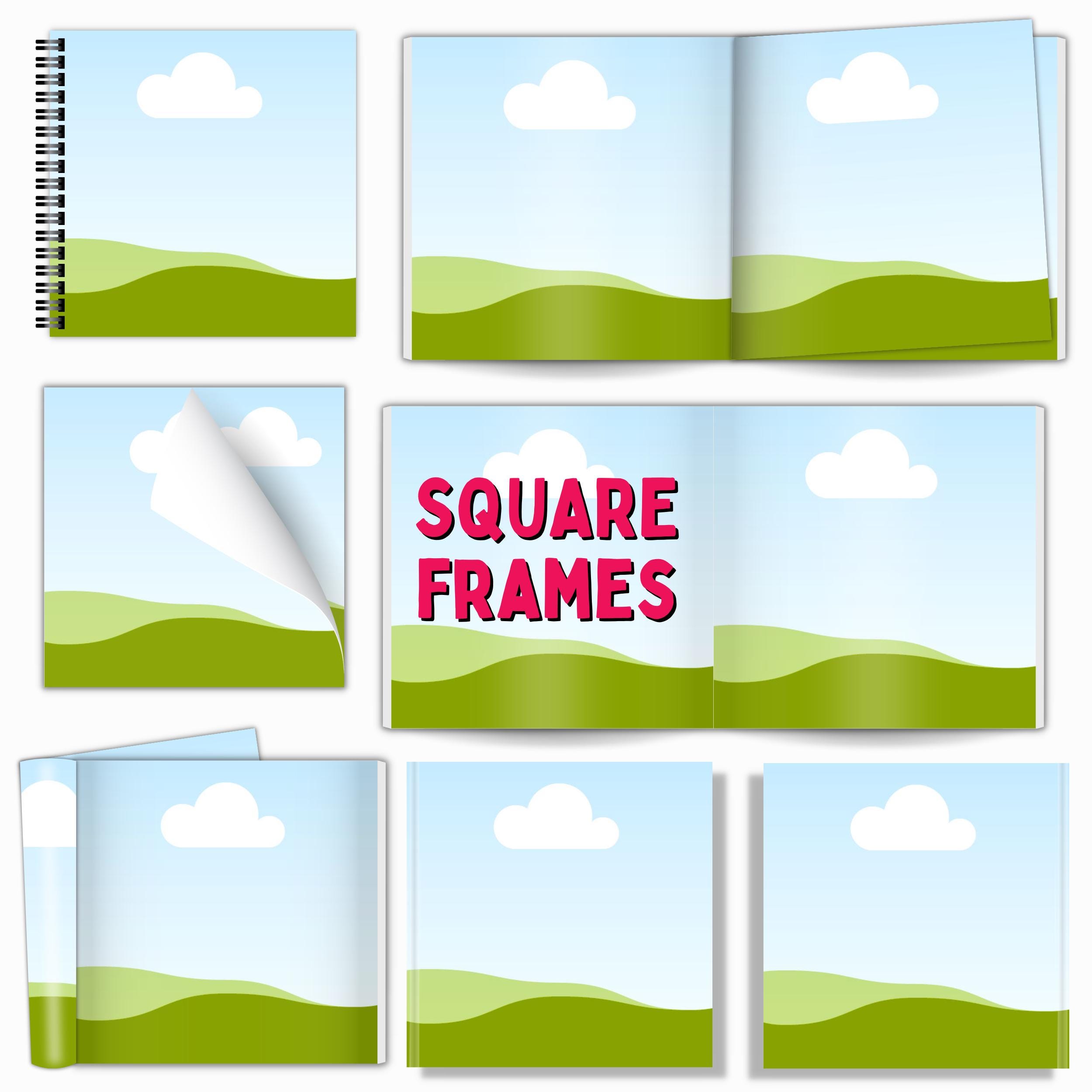 Square Coloring Book Mockup, 8.5 X 8.5 Cover Page, Magazine Mockup ...