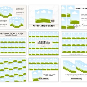 Affirmation Card Set Mockup, 4x6 Printable Card Pack, Editable ...