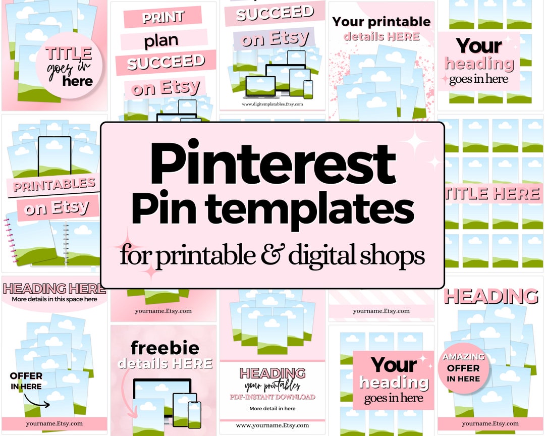 Colorful Pinterest Social Media Digital Product Pinterest - Etsy