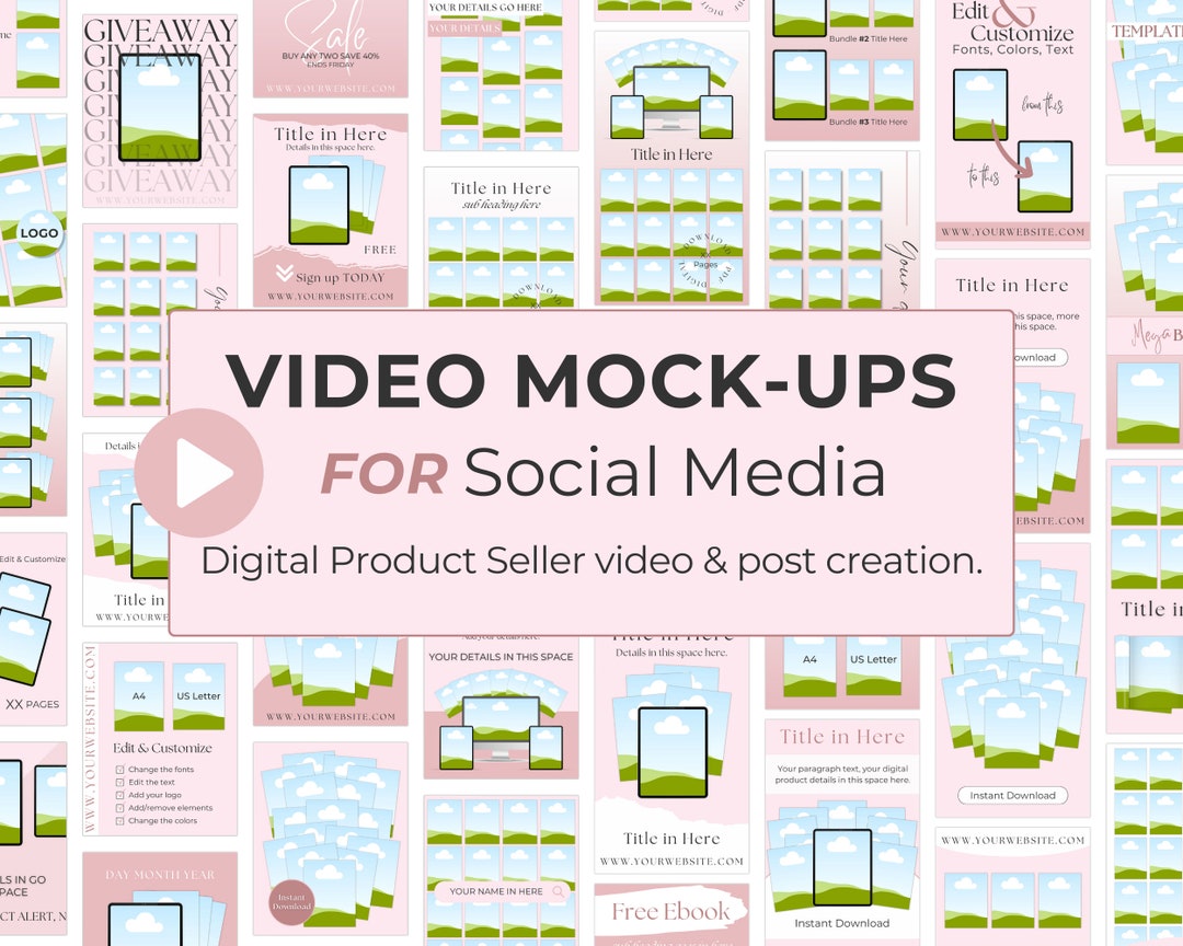 Mockup Video Template, Tiktok Video Digital Product Seller, Social ...