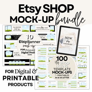 Template Etsy Shop Mockups, Printables Mockup Bundle, Big Banner Mock ...