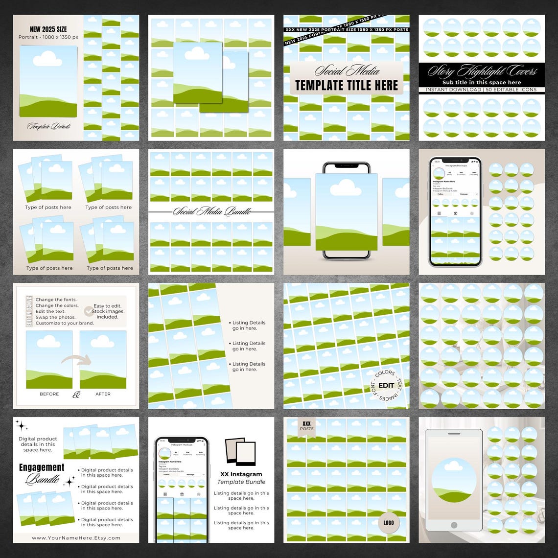 Social Media Mockup Template, Instagram Post Mockup, IG Story, Portrait ...