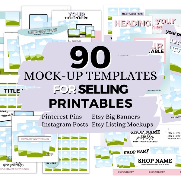 Pinterest Mock up Banner - Etsy