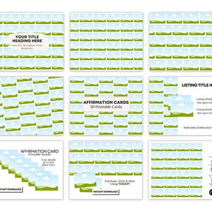 Landscape Affirmation Card Mockup, 6x4 Inch Printable, Digital Listing ...