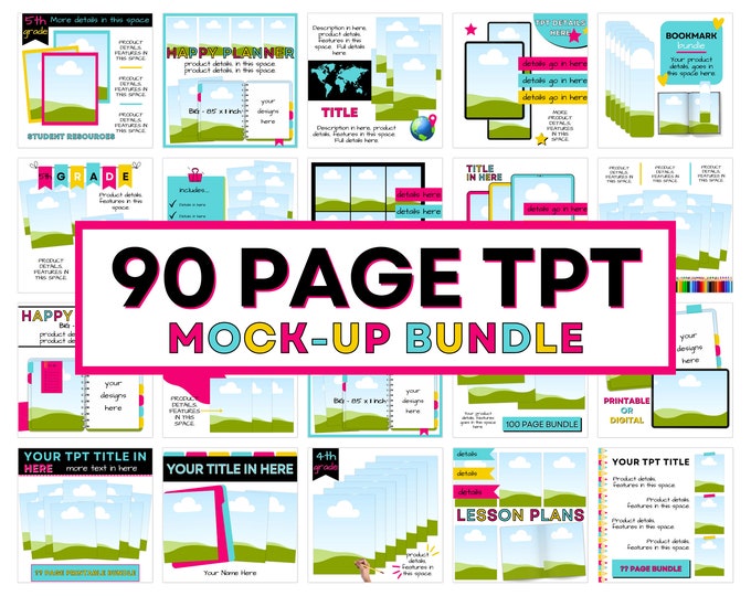 TPT Cover Photo Templates for Canva Square Muted Product Listing ...