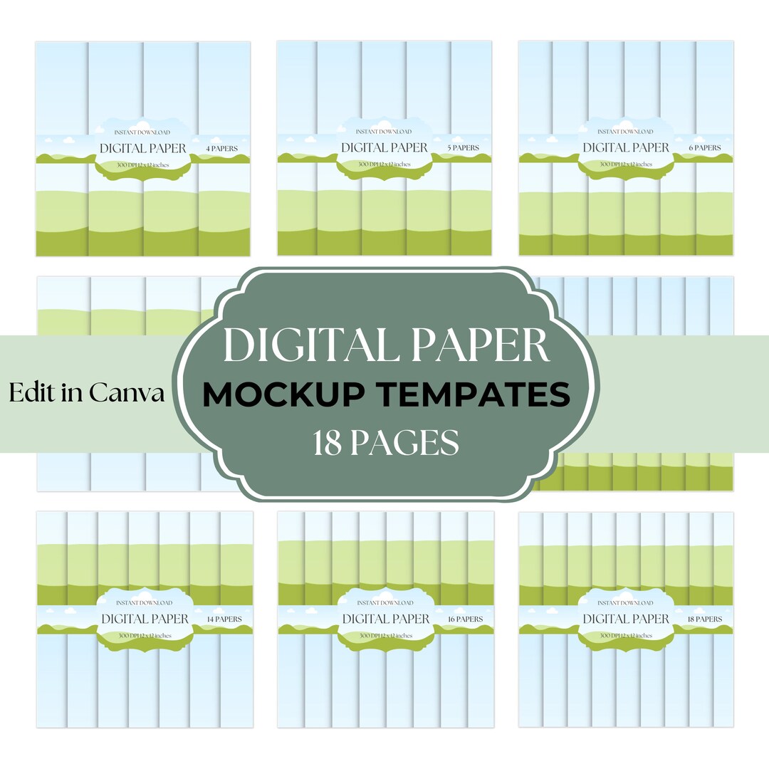 Mockup Template Digital Paper Packs Seamless Paper Digitized - Etsy Israel