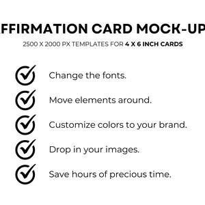 Affirmation Card Set Mockup, 4x6 Printable Card Pack, Editable ...