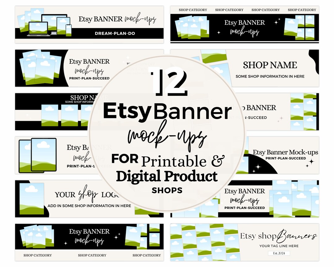 Etsy Banner Mockup, Shop Branding Kit, Big Banner Bundle, Sell ...