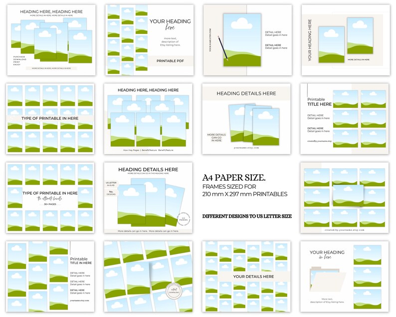 Printables Mockup Bundle Digital Product Listing Templates - Etsy