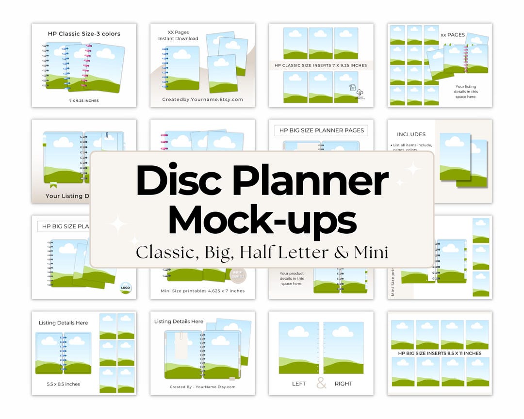 Disc Planner Mockup, Downloadable Mockup Templates, Classic Mini ...
