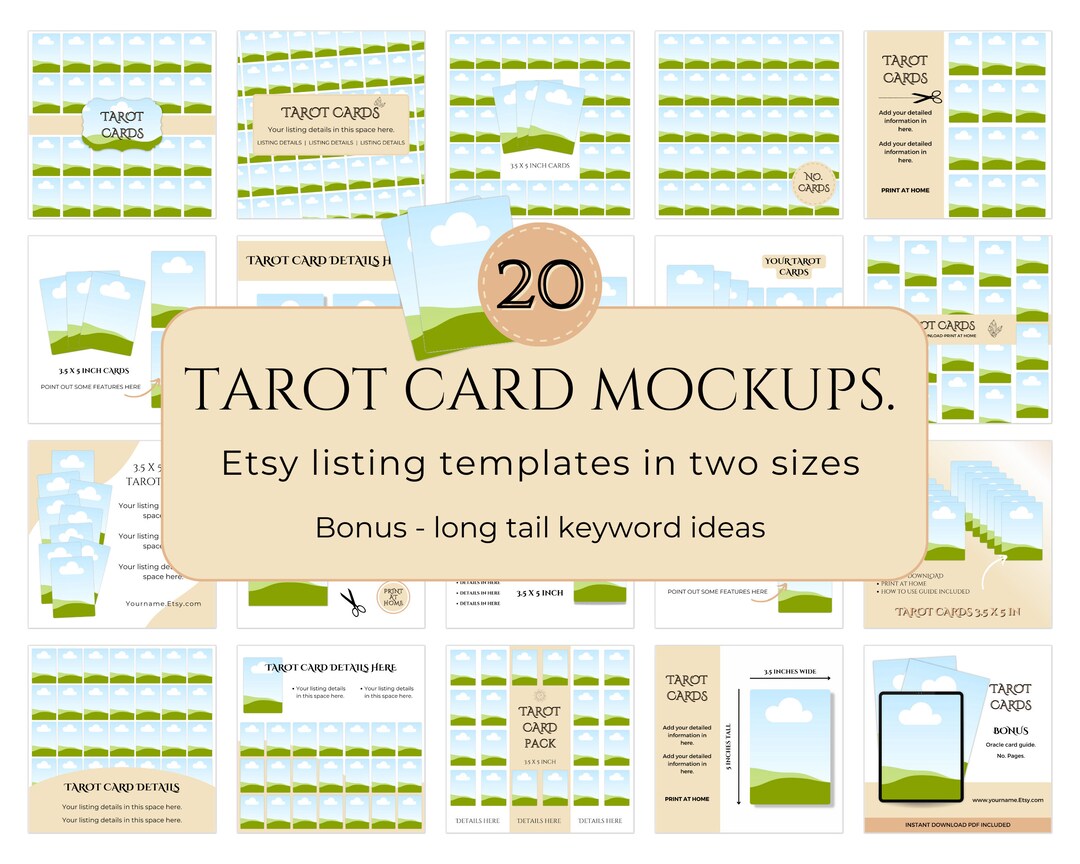 Beginner Tarot Cards Mockups, Printable Etsy Listing, Oracle Card Deck ... Beginner Tarot Cards Mockups, Printable Etsy Listing, Oracle Card Deck ...