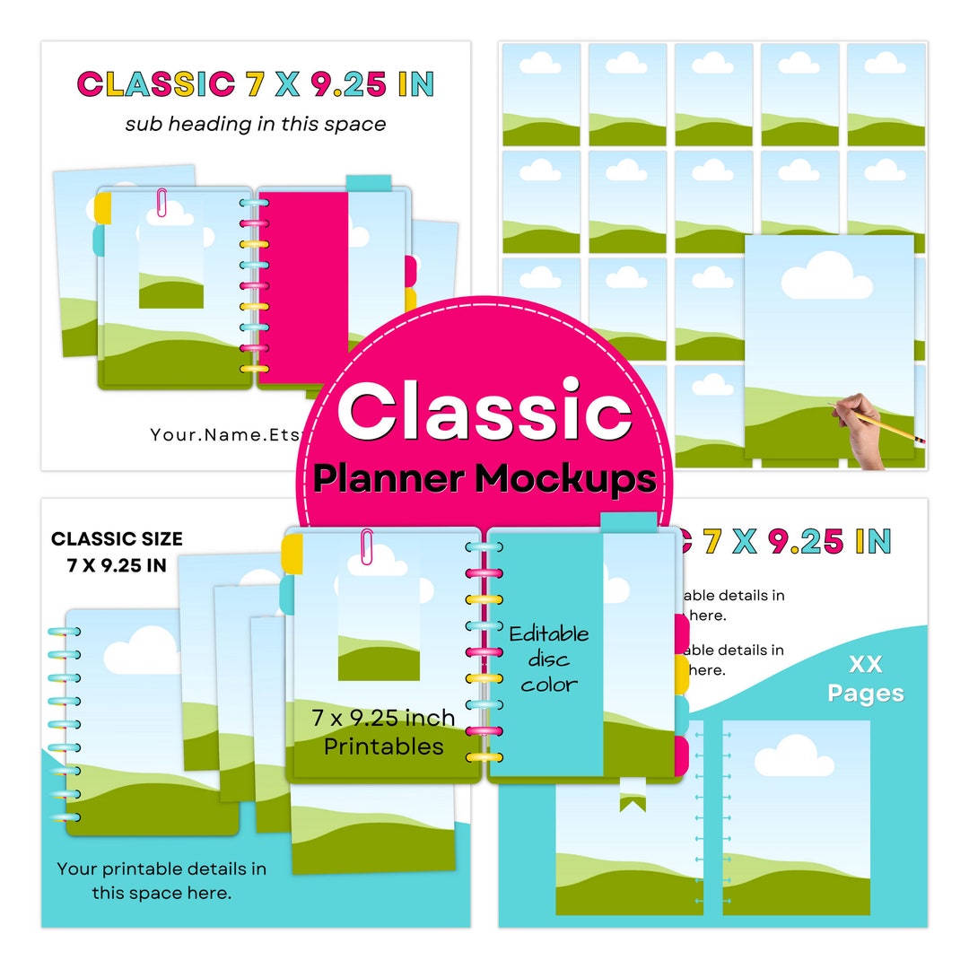 HP Classic Size Planner Mockup, Digital Product Etsy Listing Template ...