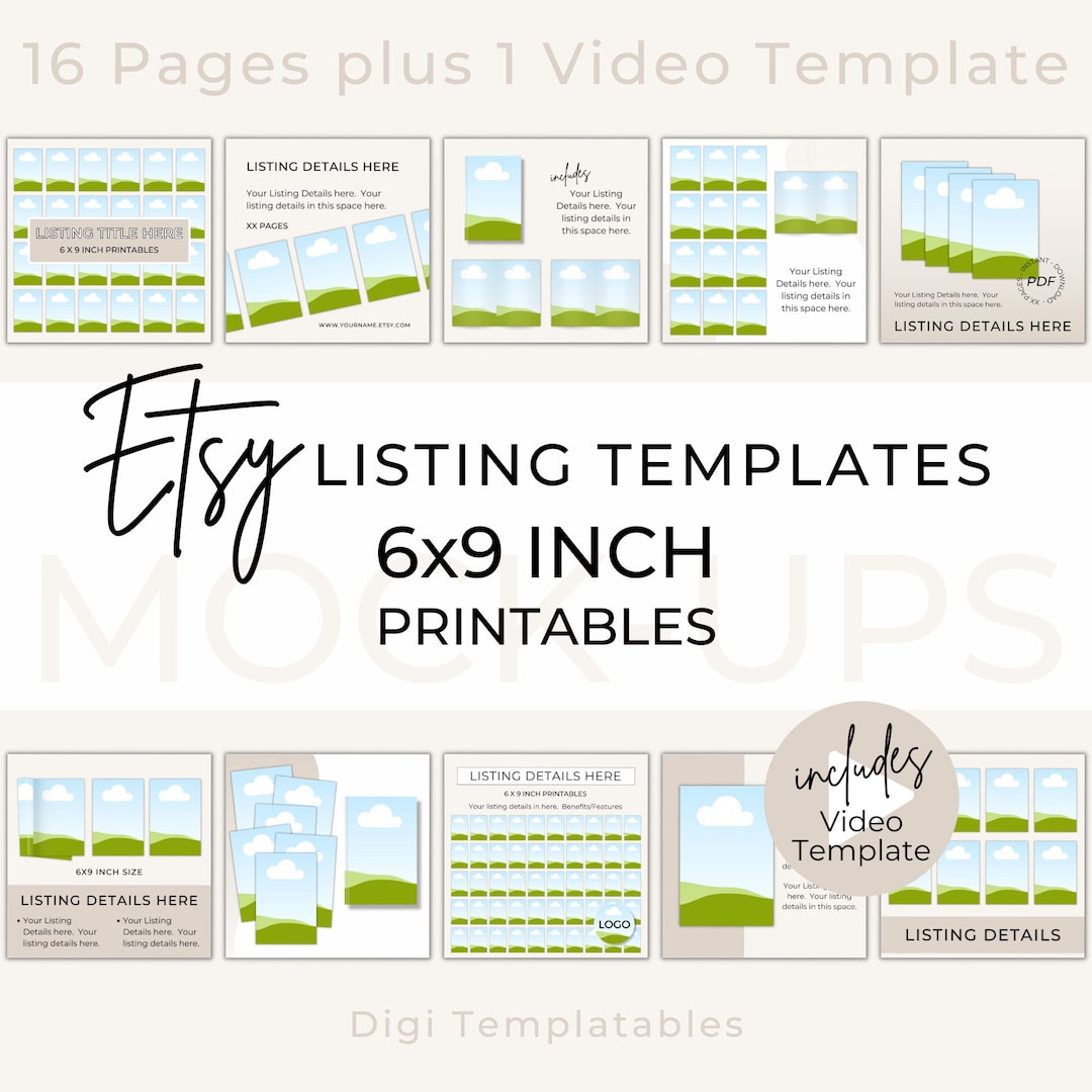 6x9 Printable Mockup, KDP Book Interior Mockup, Canva Editable Etsy ...