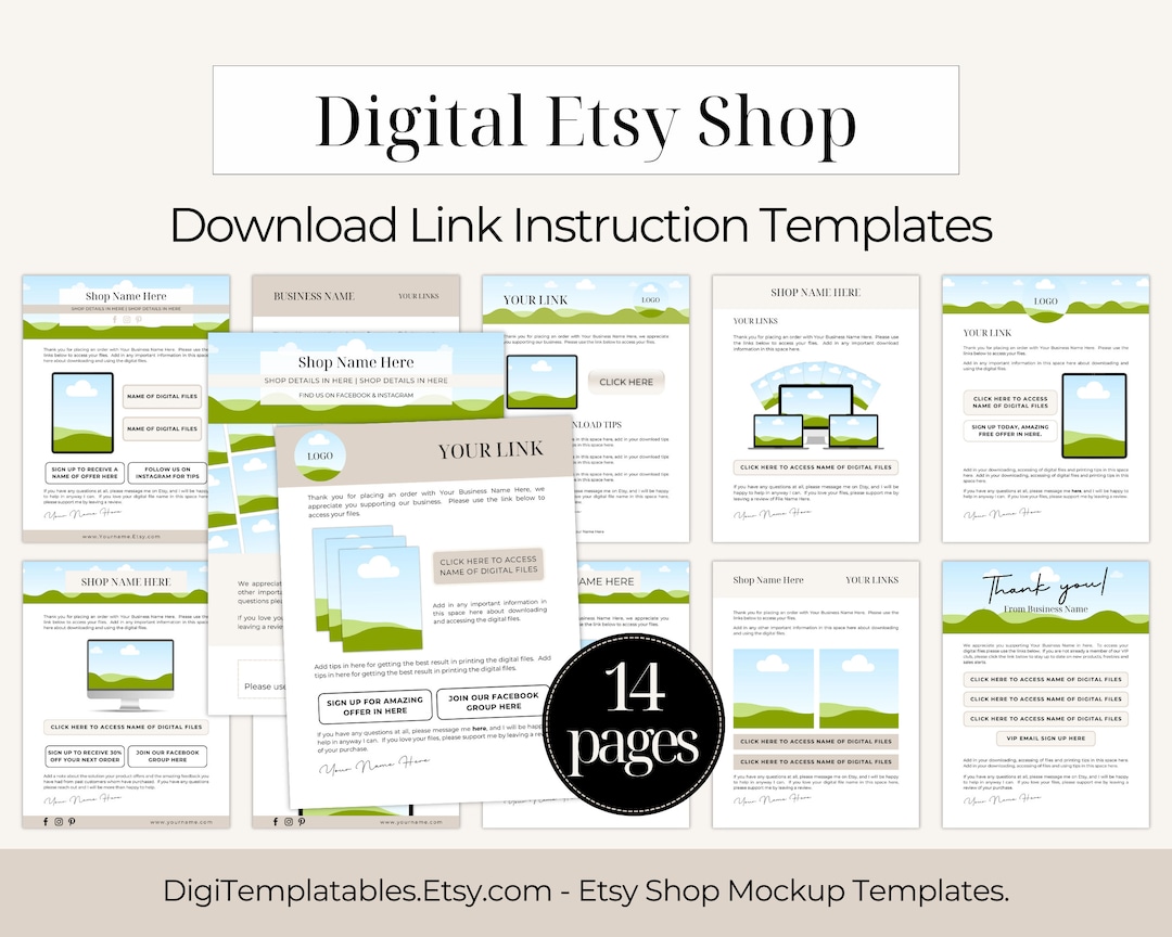 Download Instruction Template, Digital Etsy Shop Tool, Downloadable ...
