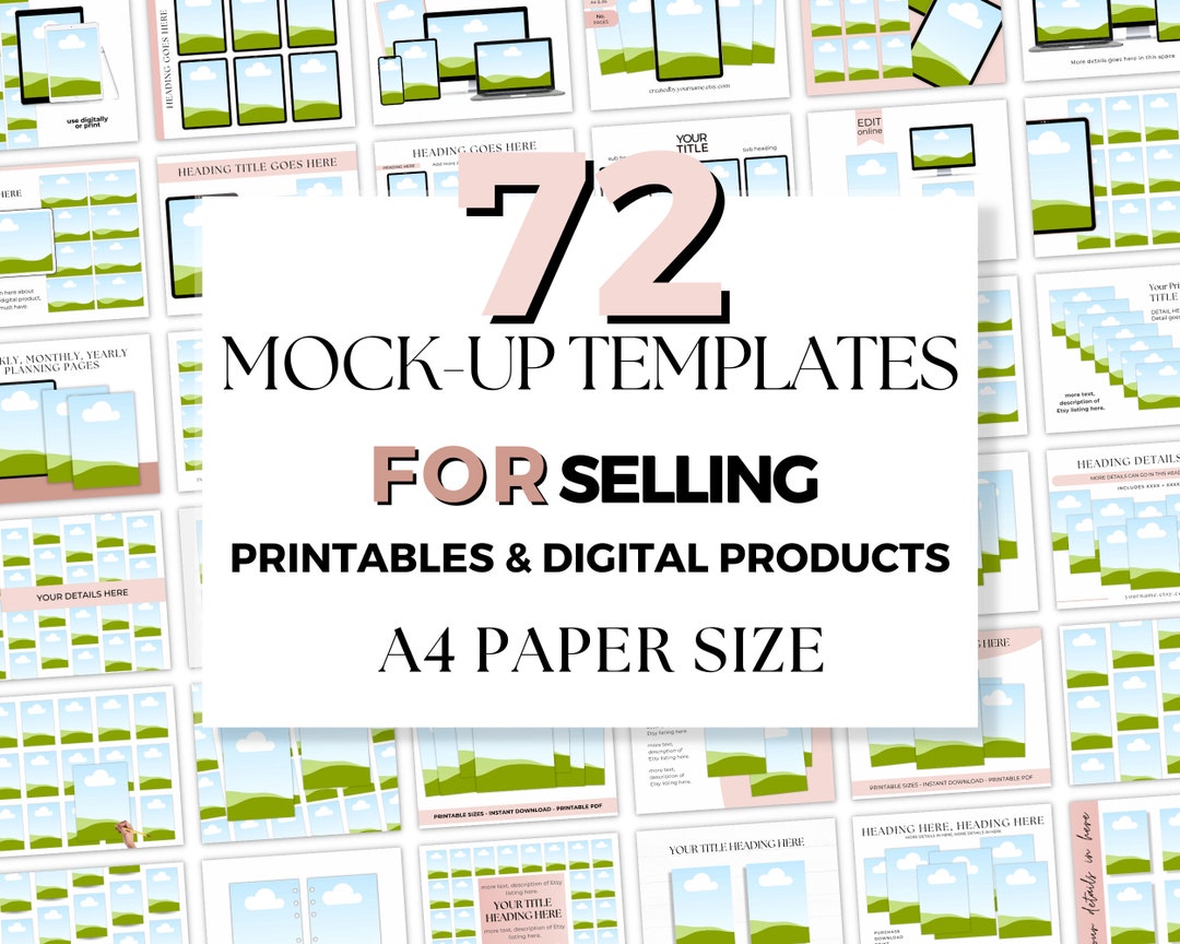 A4 SIZING MOCKUP Etsyshop Templates A5 Size Planner Mockup - Etsy