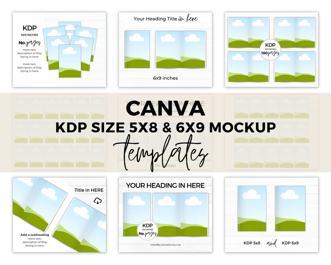 KDP Mockup Template, 6x9 KDP, 5x8 KDP, Etsy Listing Mockup Template ...