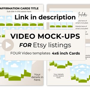 Affirmation Card Set Mockup, 4x6 Printable Card Pack, Editable ...