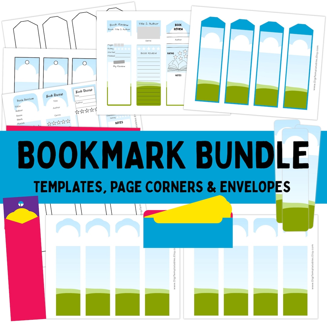 Printable Bookmark Template, Sell Printables on Etsy, DIY Bookmark ...