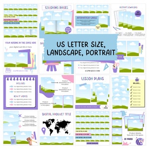 Mockup Digital Product Listing TPT Seller, Colorful Etsy Shop Template ...