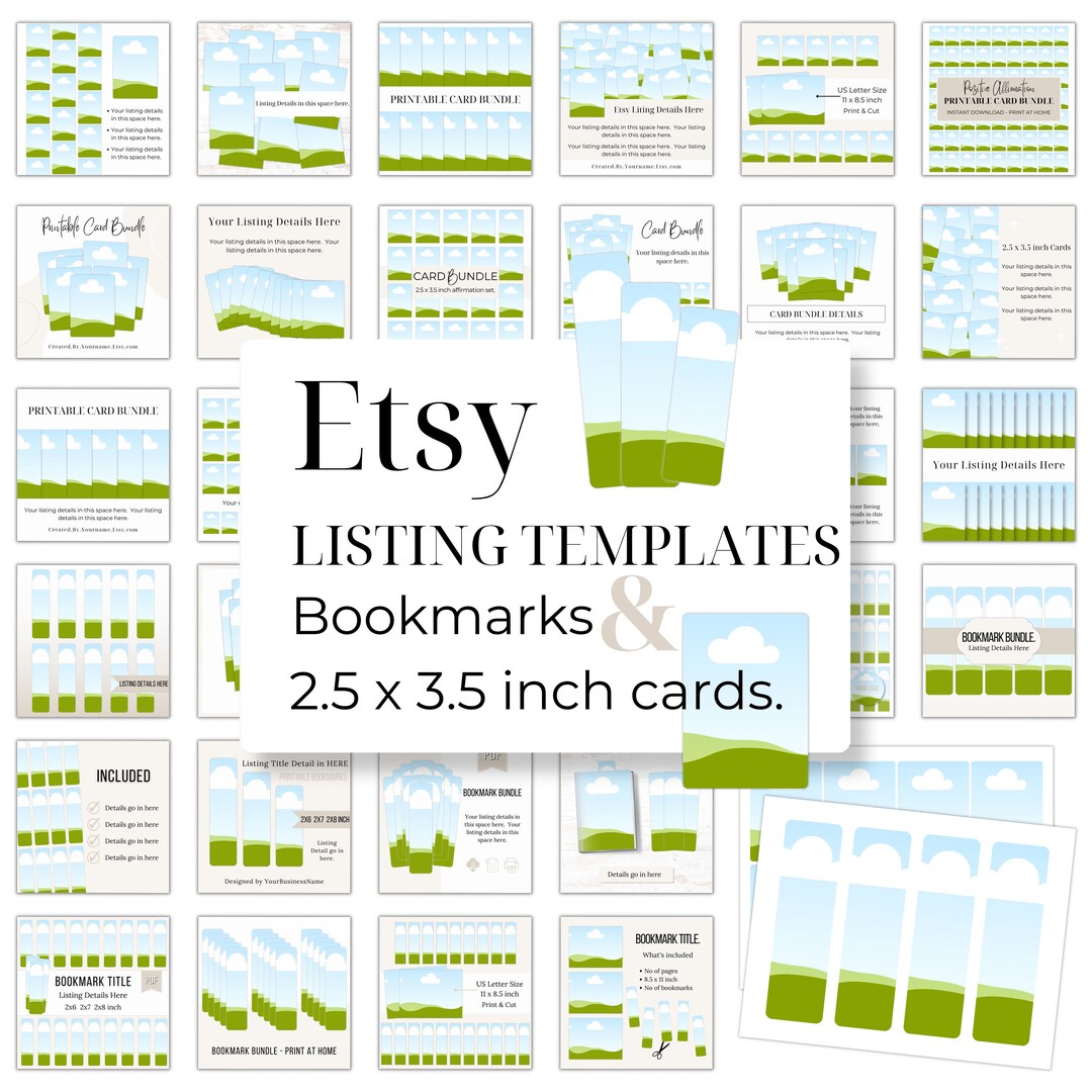 Affirmation Card Mockup, Printable Bookmark Listing Template, Etsy Shop ...