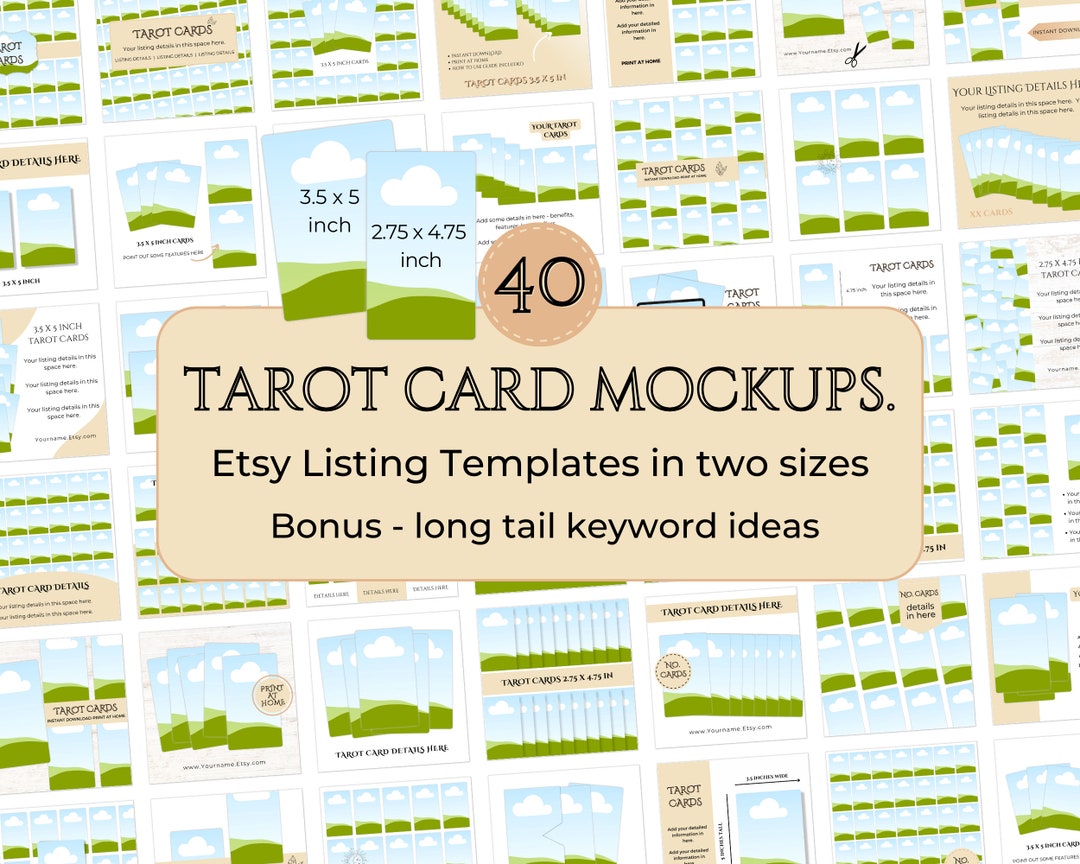 Oracle Card Mockups, Tarot Card Deck Mock up Bundle, Printable Pack of ...