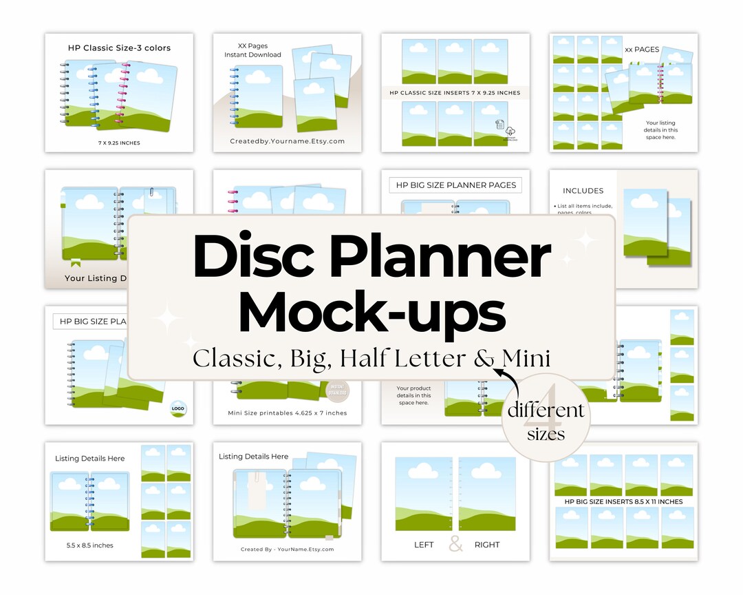 Disc Planner Mockup, Downloadable Mockup Templates, Classic Mini ...