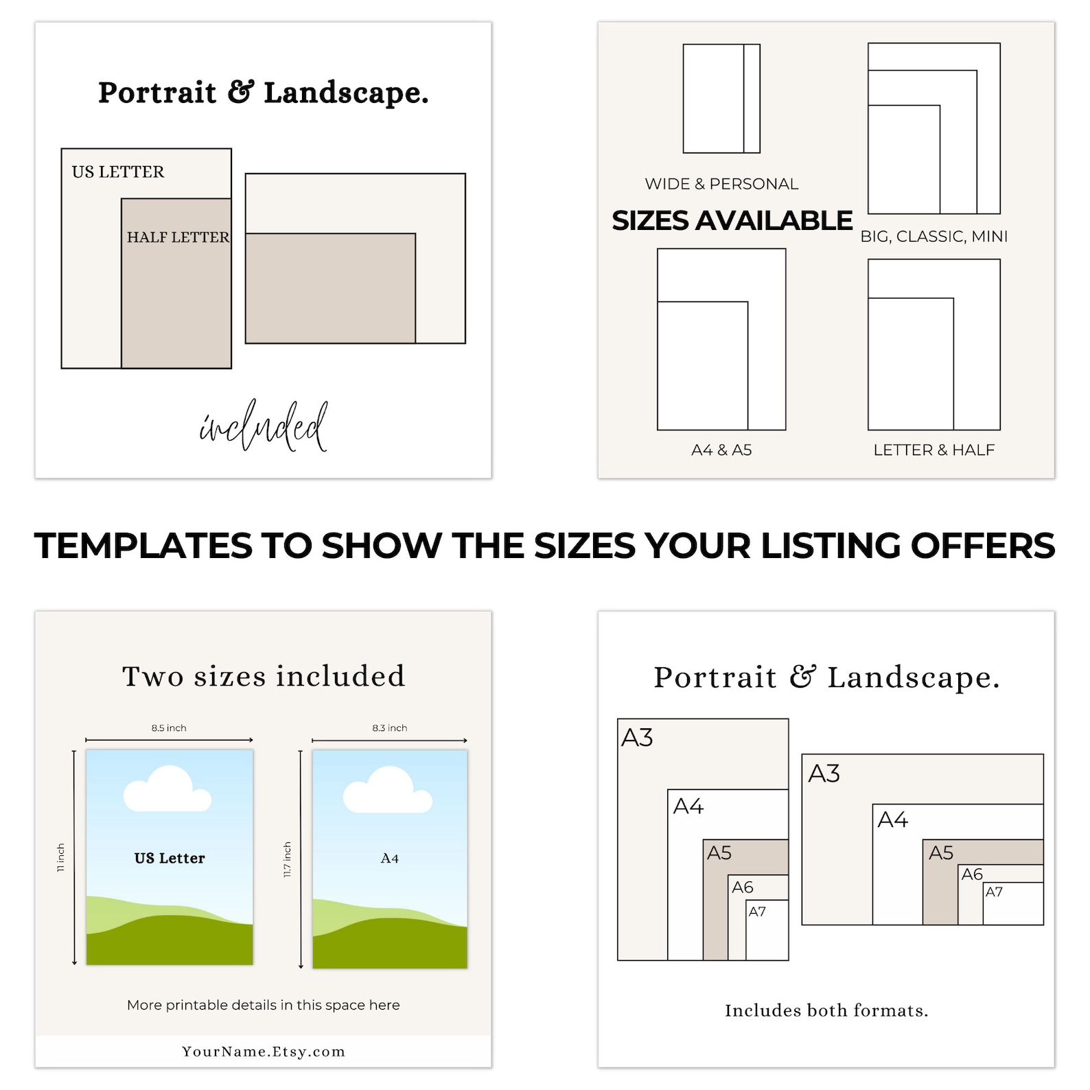 Printing Size Digital Downloads, Guide and Instructions Printable ...