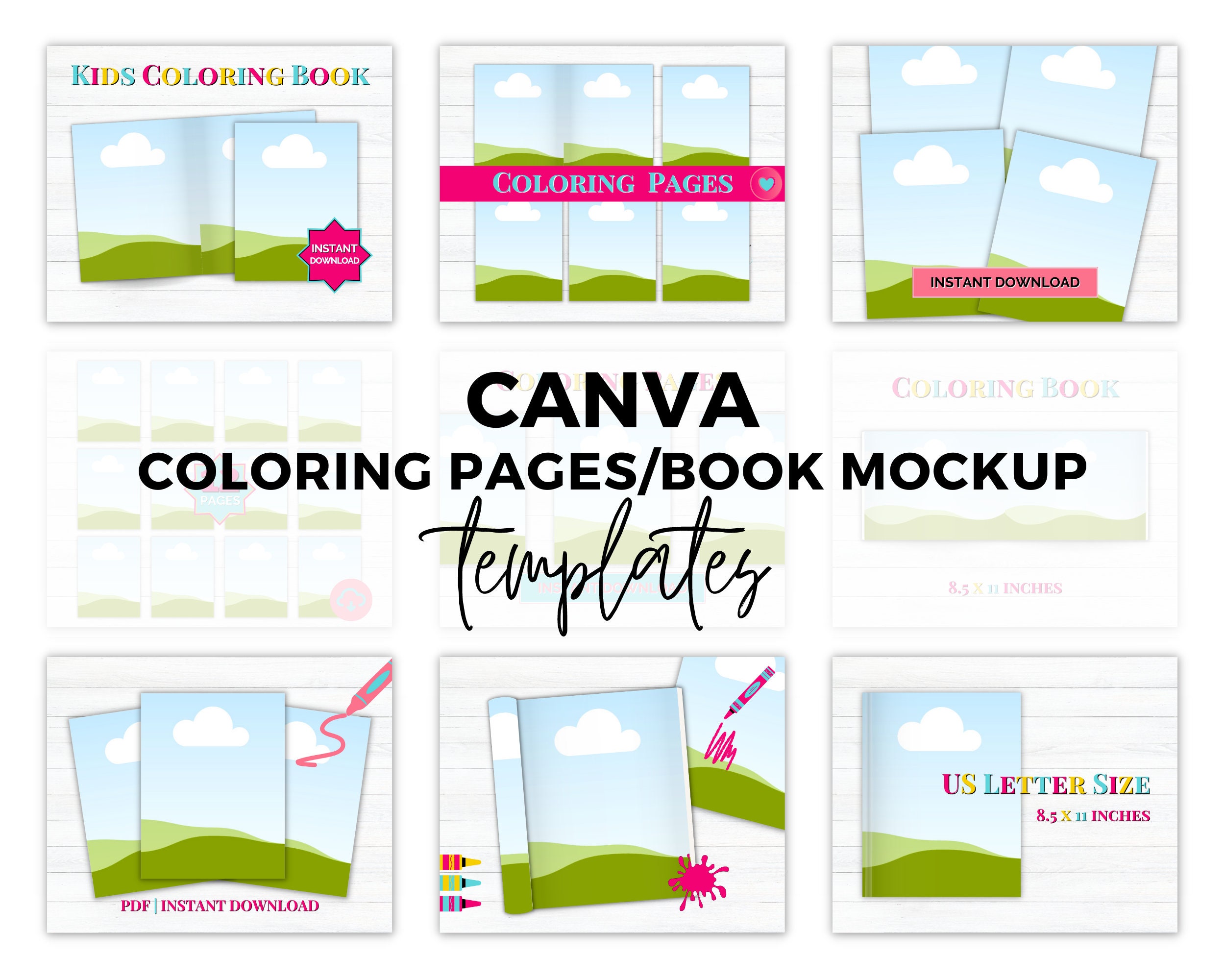 Coloring Book Display Canva Coloring Book Mock Up - Etsy Canada