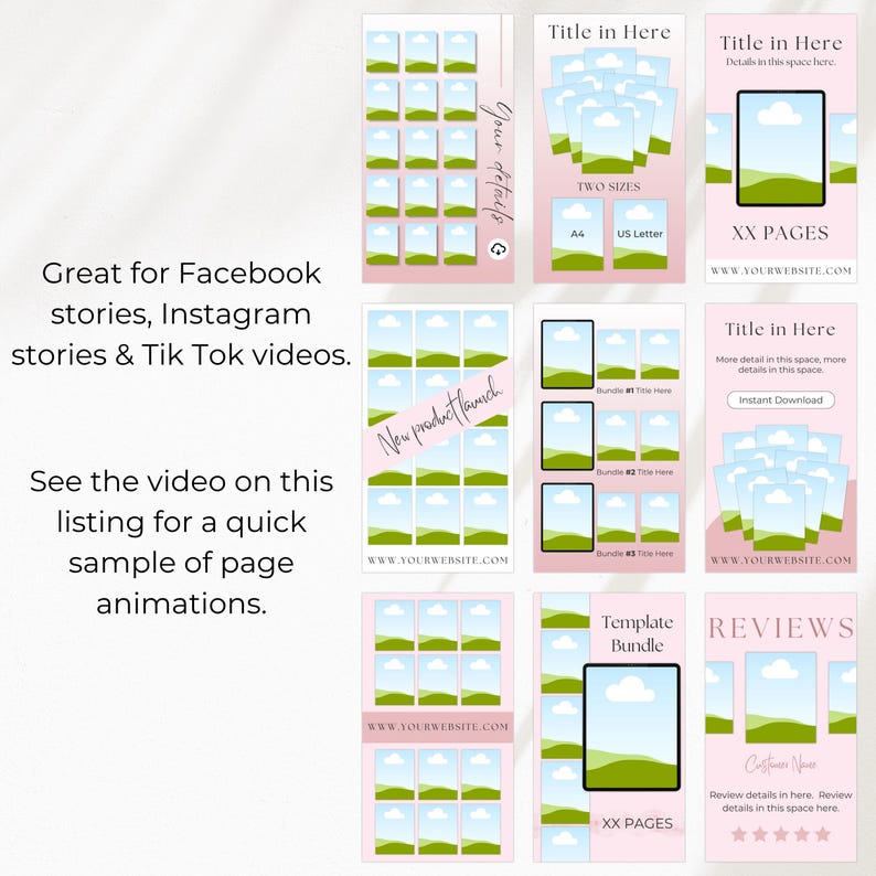 Mockup Video Template, Tiktok Video Digital Product Seller, Social ...