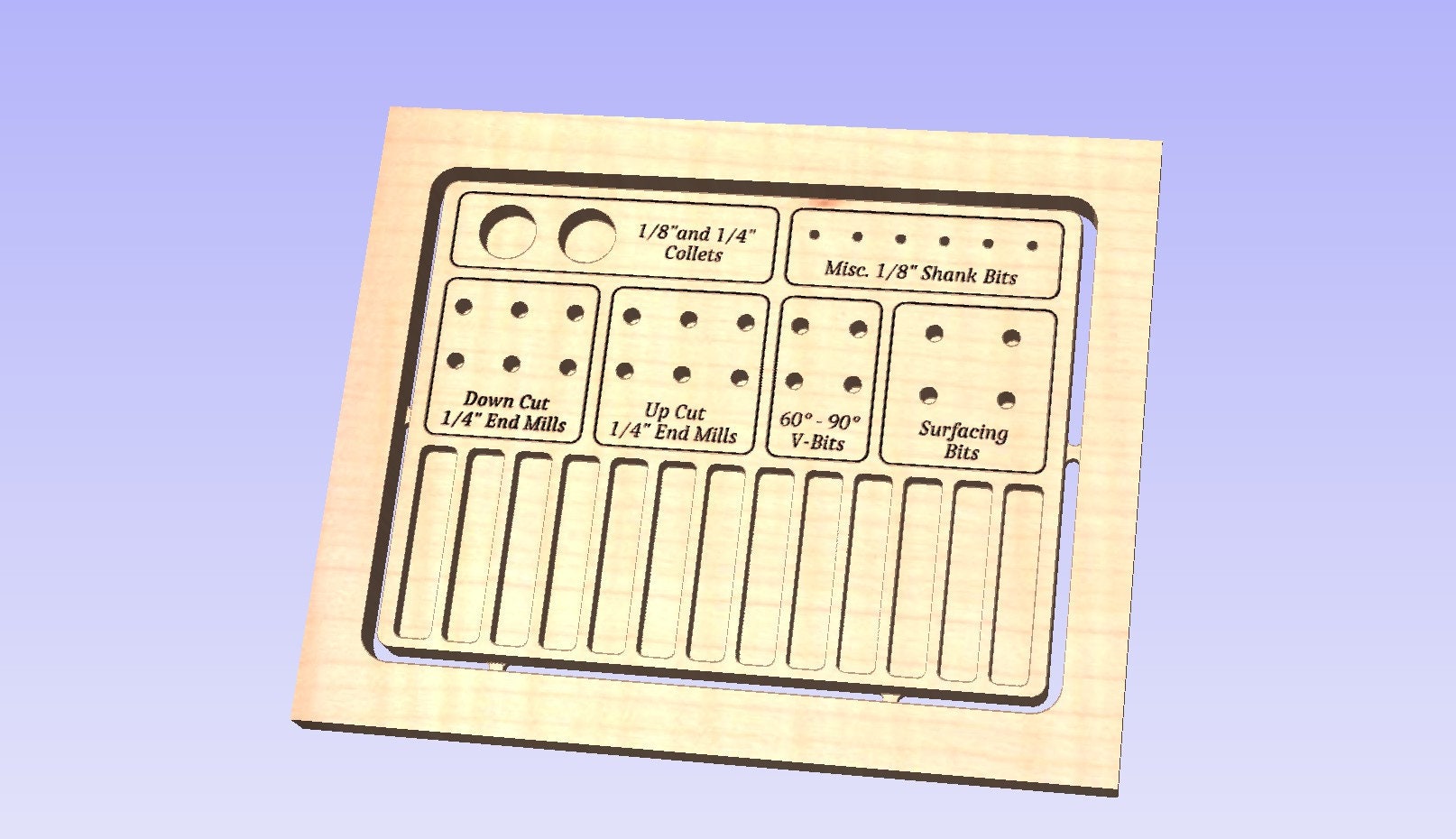 CNC Bit Organizer Tray: Wood Router Bit Holder (digital Download) - Etsy