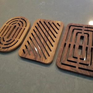 Solid Walnut Trivets: Decorative Heat Pads, Kitchen Table Protection - Etsy
