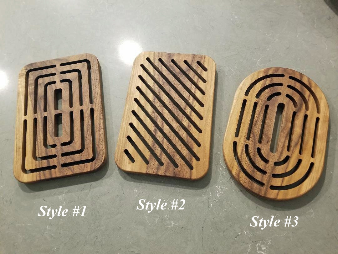 Solid Walnut Trivets: Decorative Heat Pads, Kitchen Table Protection - Etsy