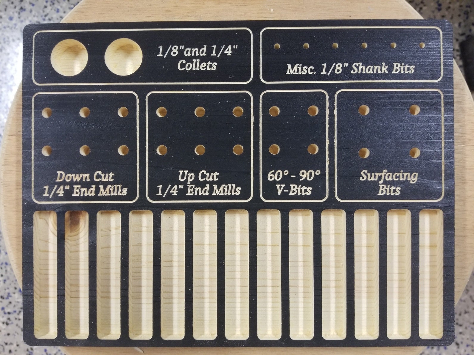 CNC Bit Organizing Tray, Wooded CNC Bit Organizer - Etsy